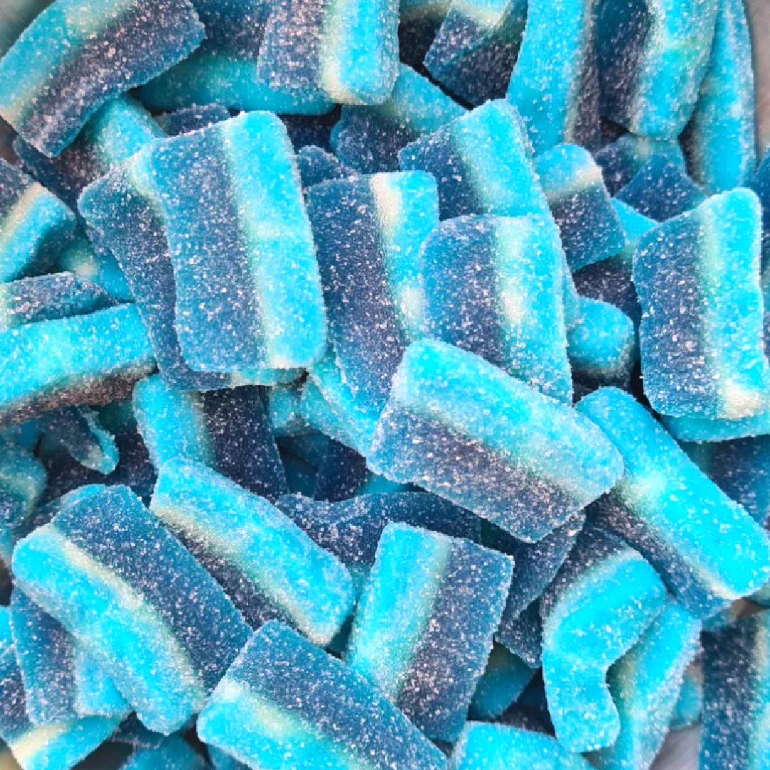 Sour Blue Raspberry Slices – Candy Lux